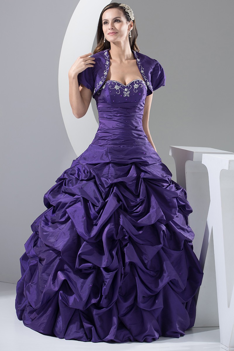 Custom Grape Purple Taffeta Ballgown Formal Dress with Jacket #OPH1399 ...