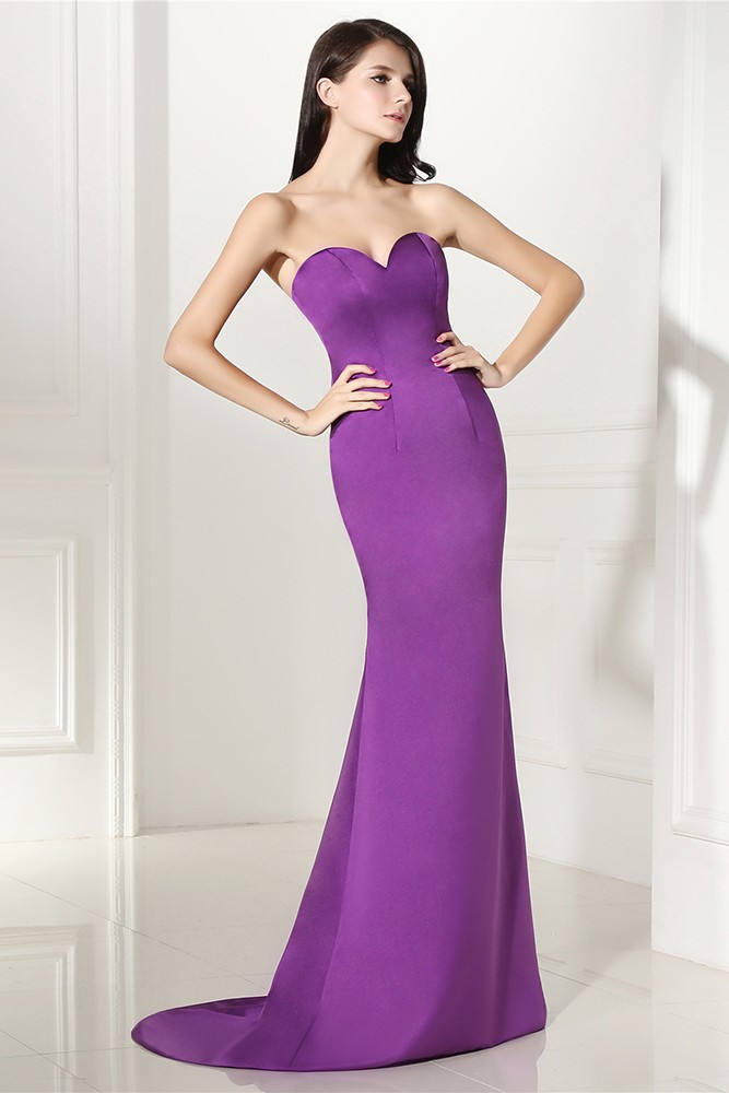 Slim Fitted Mermaid Simple Formal Evening Gown #LG0301 - GemGrace.com