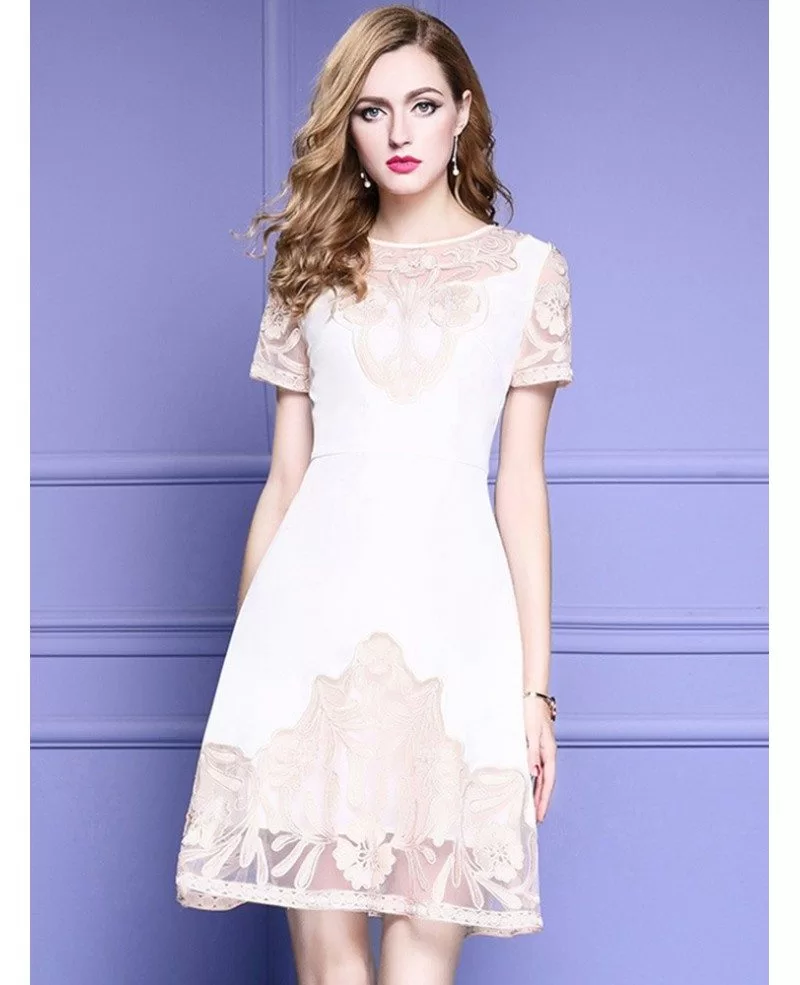 High-end Grey A Line Cocktail Party Dress With Sleeves Embroidered # ...