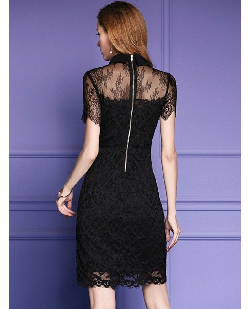 Chick Black Lace High Neck Party Dress For Formal Weddings #ZL8125 ...