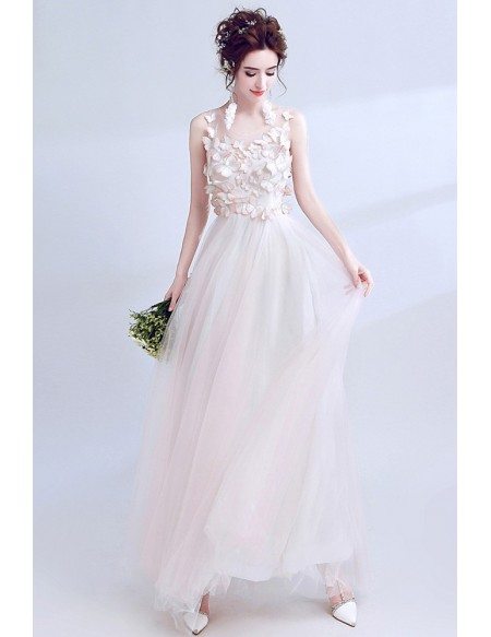 Amazing Sleeveless Light Pink Prom Dress With Butterfly Bodice ...