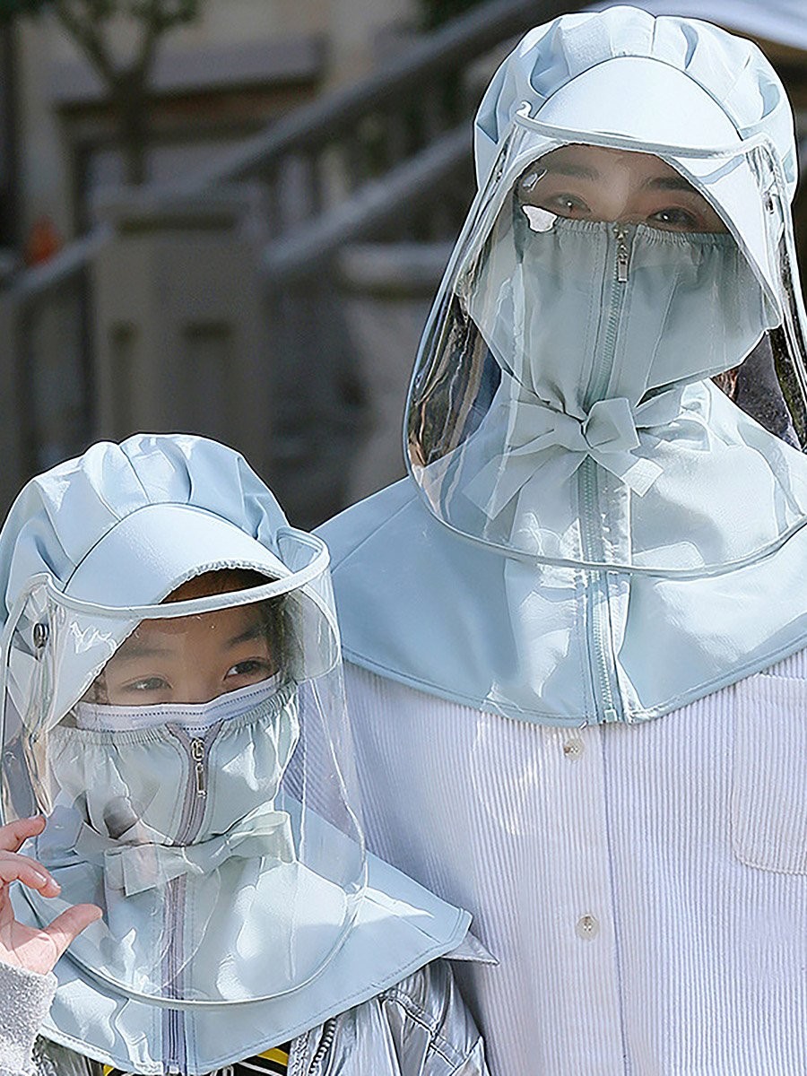 Children's Protective With Removable Full Face Shield Hat With Plastic ...