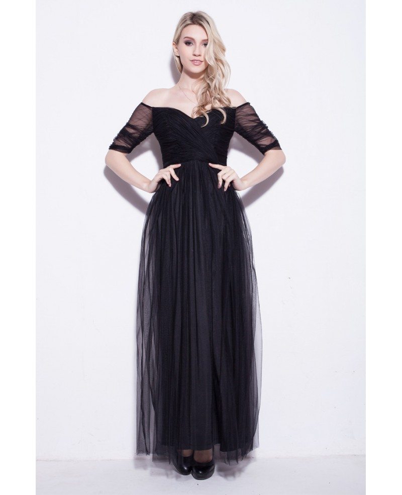 Modest A Line Off The Shoulder Tulle Long Bridesmaid Dresses Ck240 84