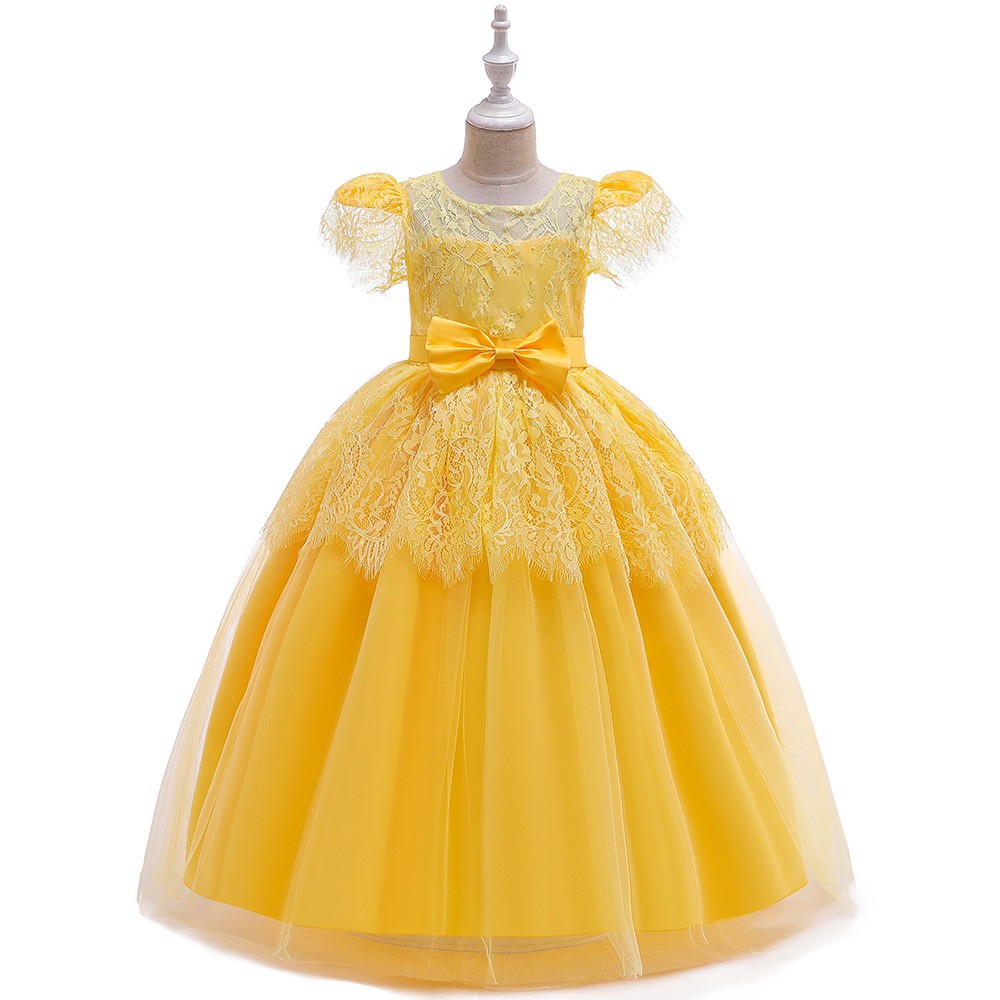 $35.89 Yellow Princess Lace Ballgown Flower Girl Dress Rustic With ...