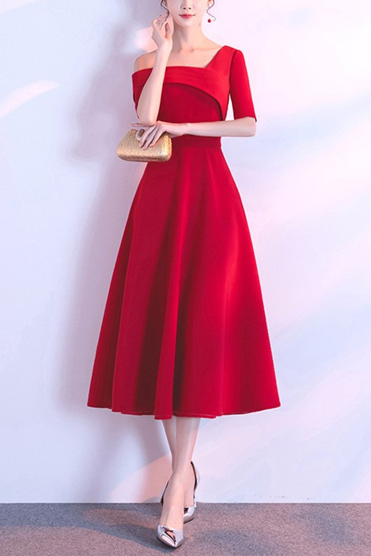 Trendy Simple Homecoming Party Dress With Short Sleeves #J1528 ...