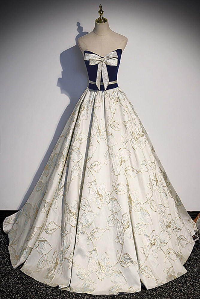 Unique Floral Pattern Ballgown Formal Dress Strapless #L78106 ...