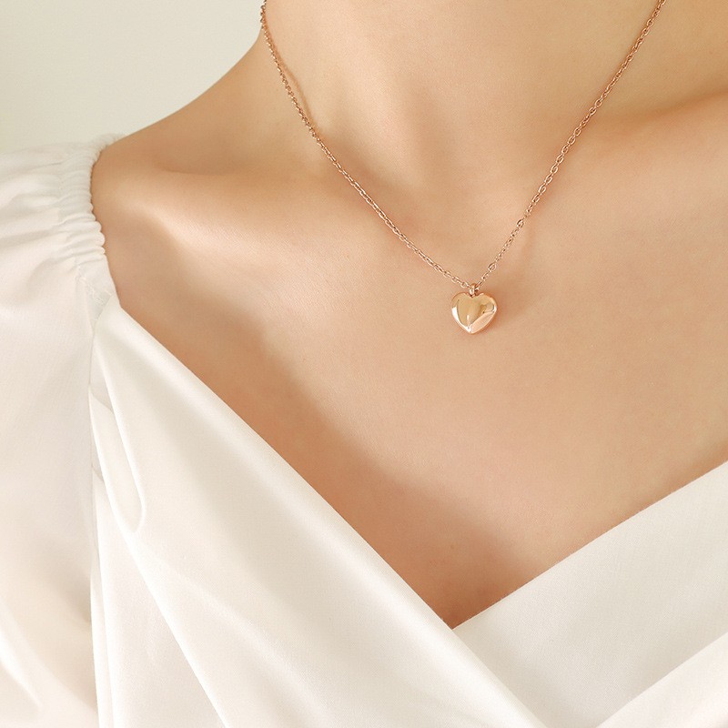 Love Lovers Heart Pendant Necklace #SL1140 - GemGrace.com