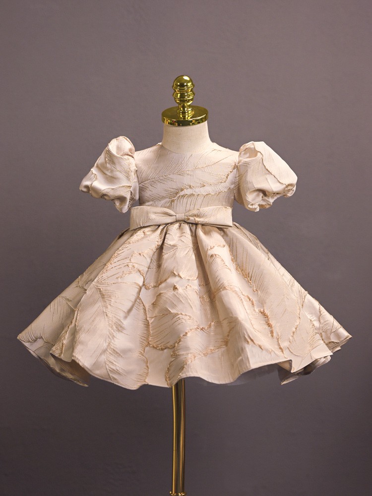 Unique Leaf Pattern Toddler Flower Girl Dress with Sleeves #TG4038 ...